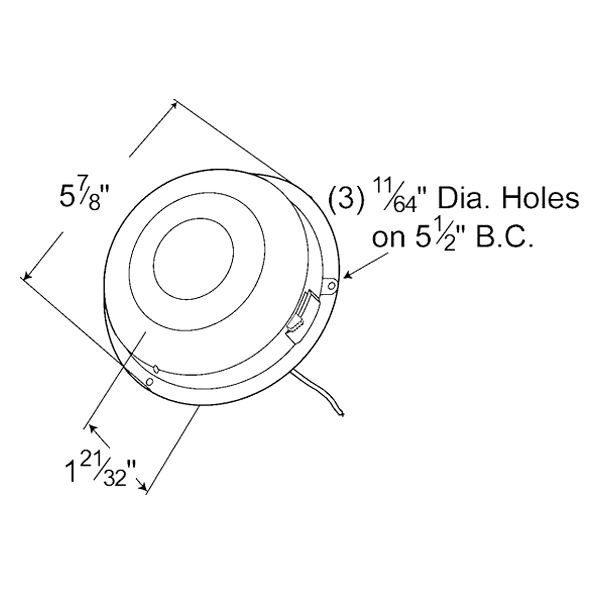 Grote® - Round Surface Mount Incandescent Single Bulb Overhead Dome ...
